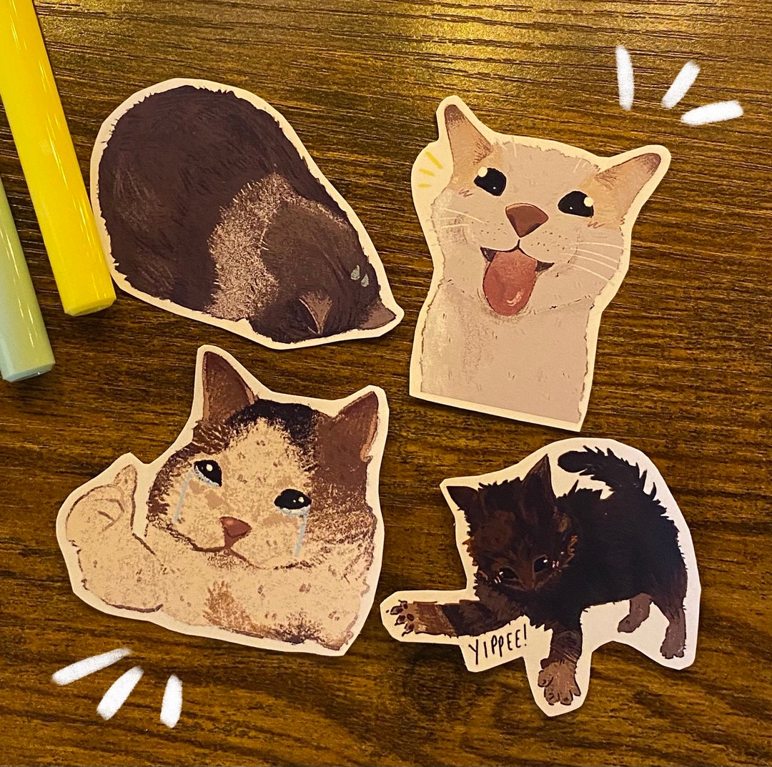 Cat Meme Sticker Pack - Etsy