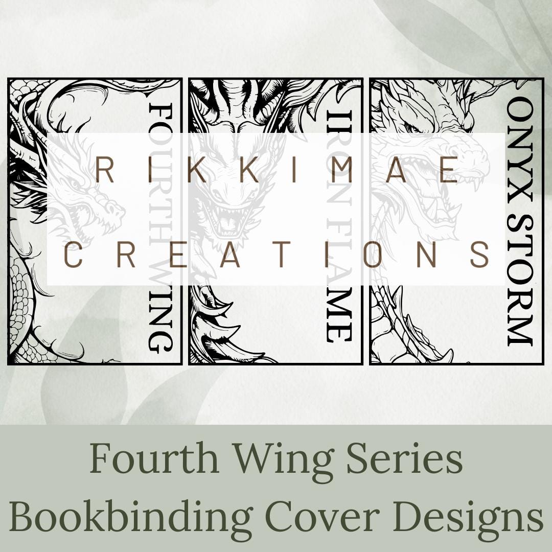 Fourth Wing / Iron Flame / Onyx Storm Series Book Binding Cover ...