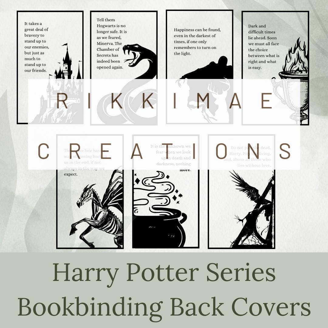 Harry Potter Series Book Binding Cover | Digital Download | SVG Files - Etsy