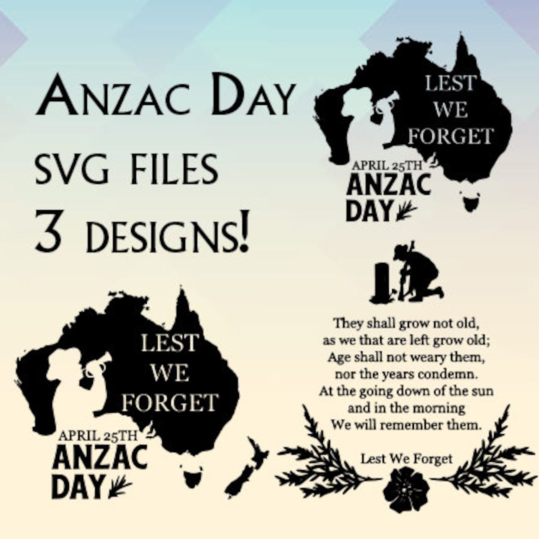 ANZAC Day Lest We Forget SVG Cut File: Australia, New Zealand (digital ...