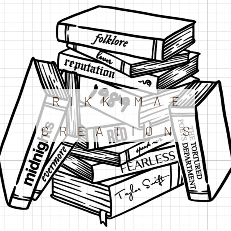 Taylor Swift Album Name Book Stack SVG Digital File - Etsy
