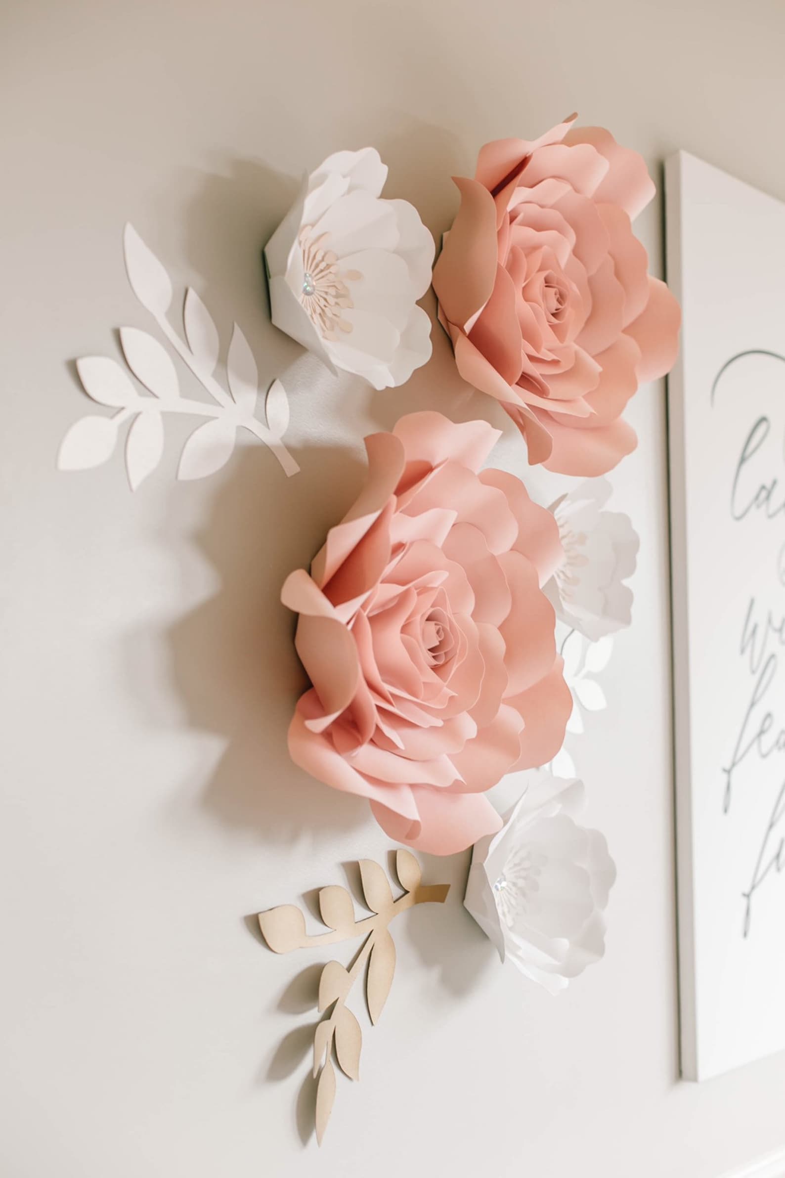 Paper Flowers Paper Flower Wall Decor Nursery Wall Decor - Etsy