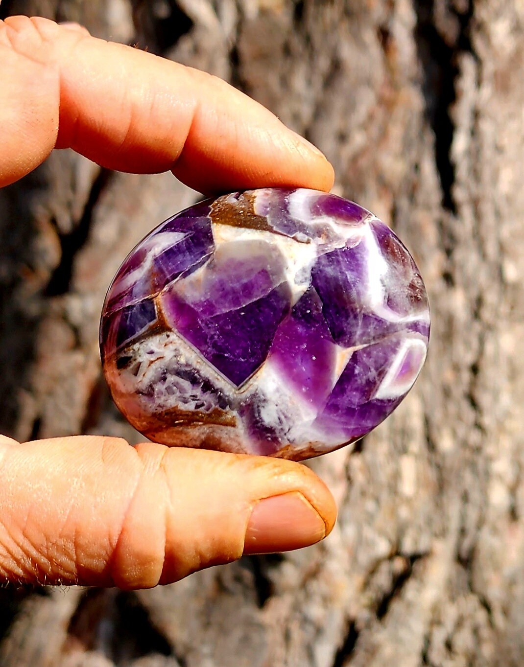 African Dream Amethyst Palm Stone - Etsy