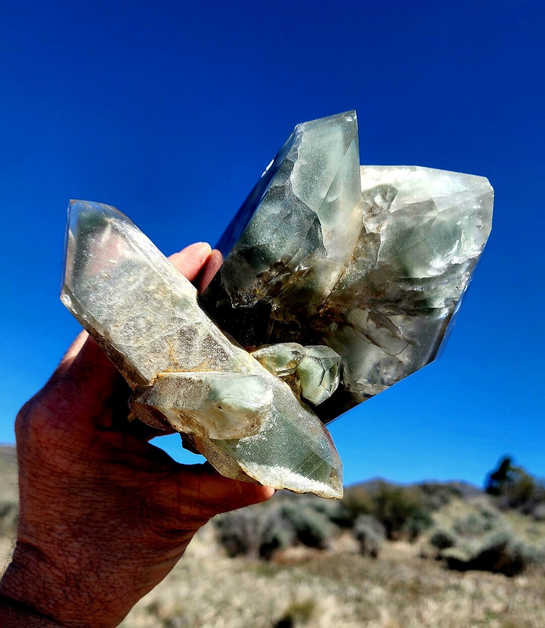 Master Himalayan Quartz With Multiple Green Chlorite Phantoms in Every ...