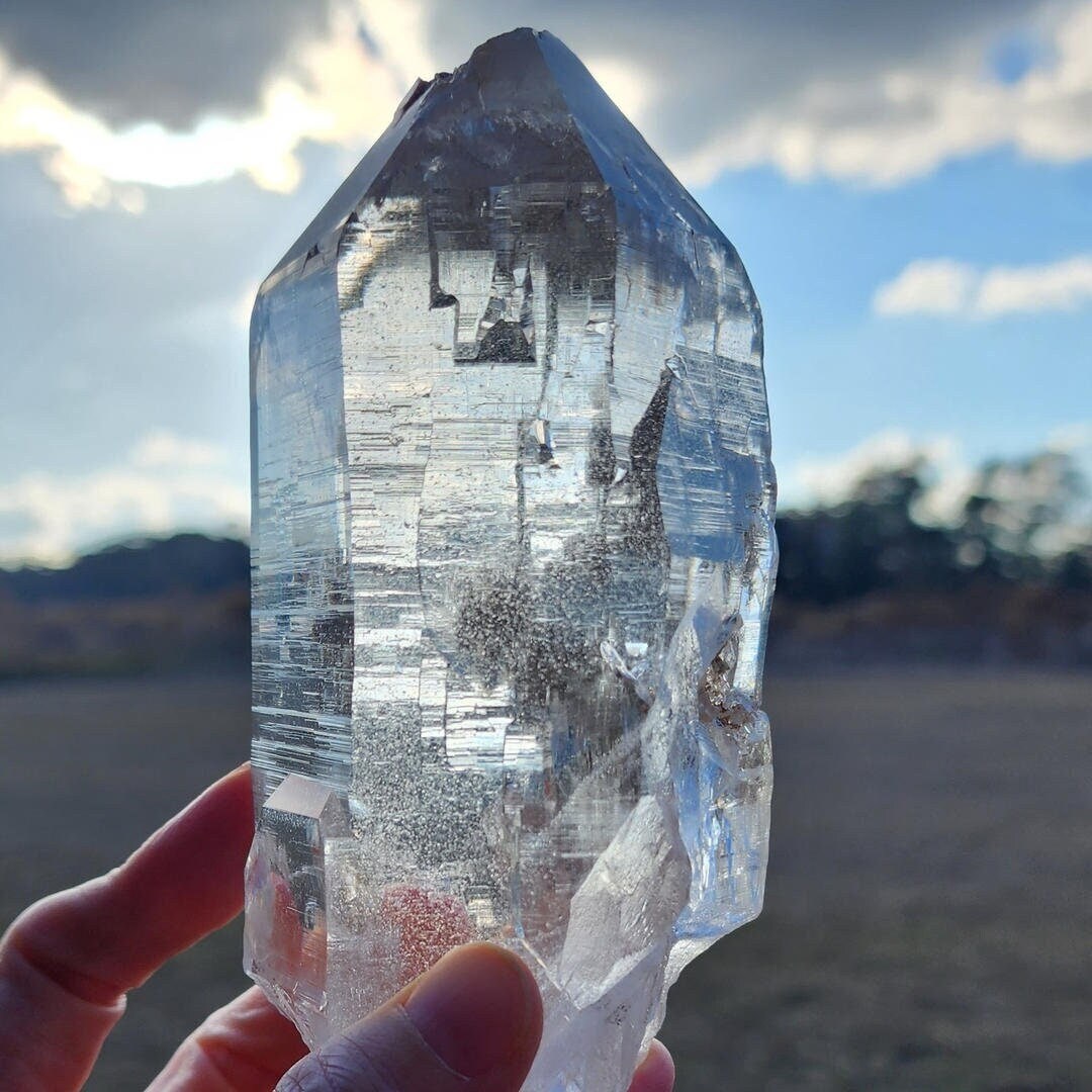 Water Clear Lemurian Himalayan Quartz Crystal With Druzy Tip - Etsy