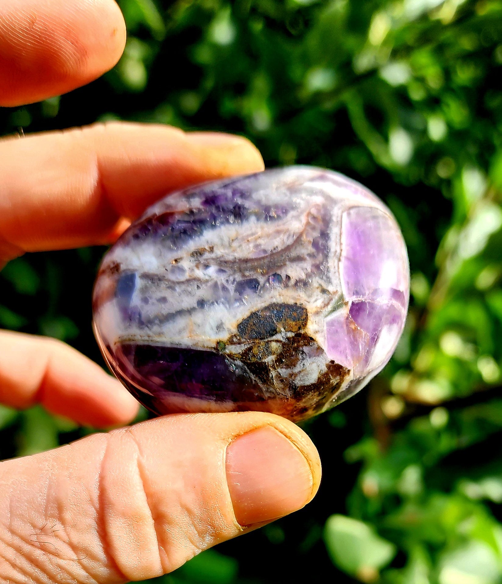 African Dream Amethyst Palm Stone - Etsy