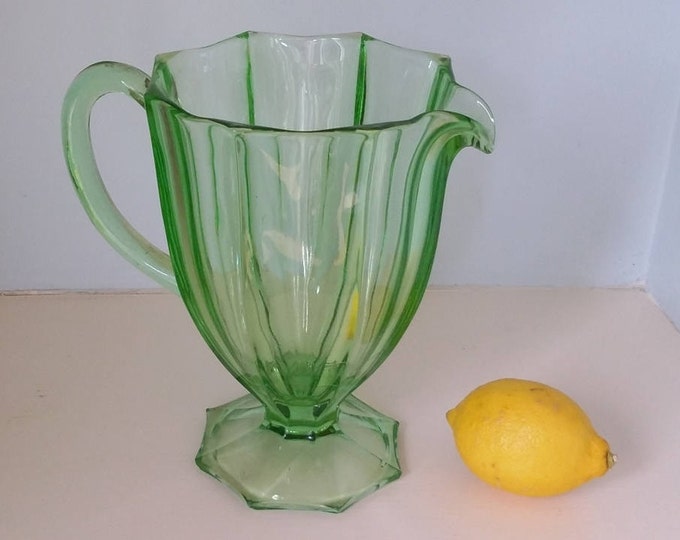 A Wonderful Lime Green Glass Jug - Etsy