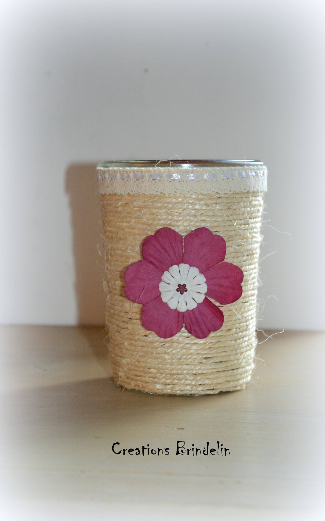 Glass Vase String Sisal Lace Paper Flower - Etsy