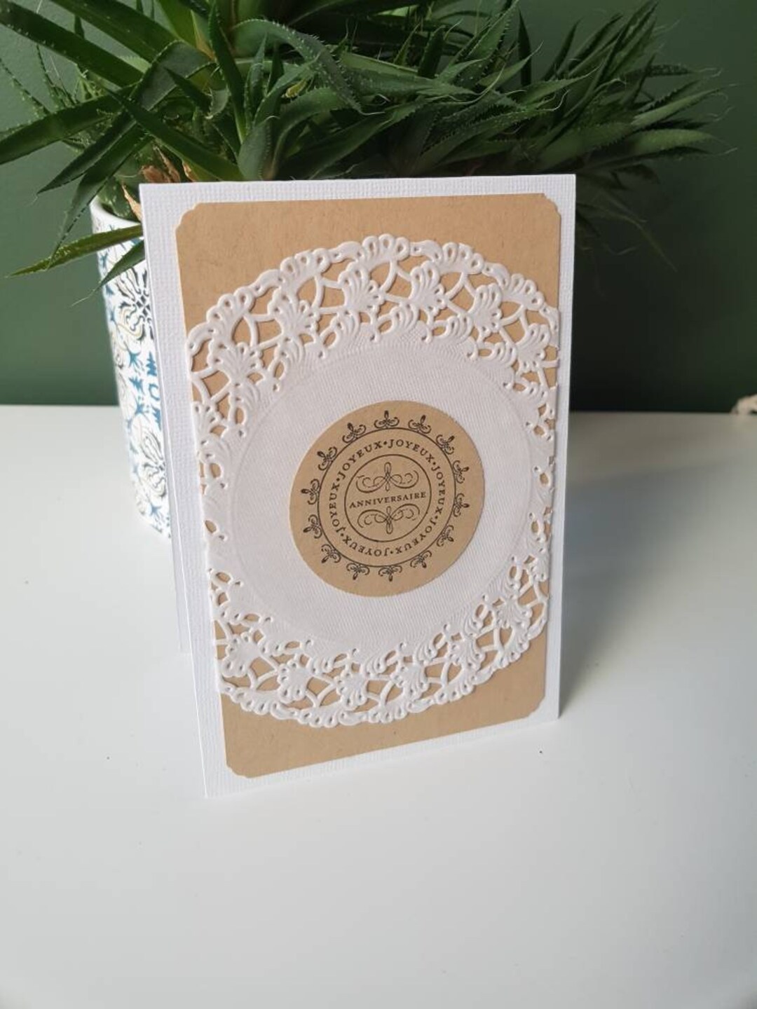 Happy Birthday Kraft Paper Doily Card - Etsy