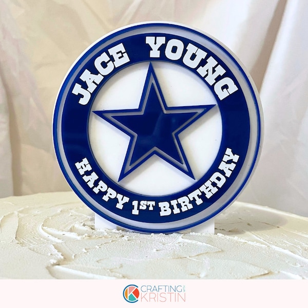 Dallas Cowboy Happy Birthday Topper - Etsy