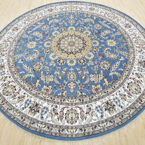 Blue Round Rug - Etsy