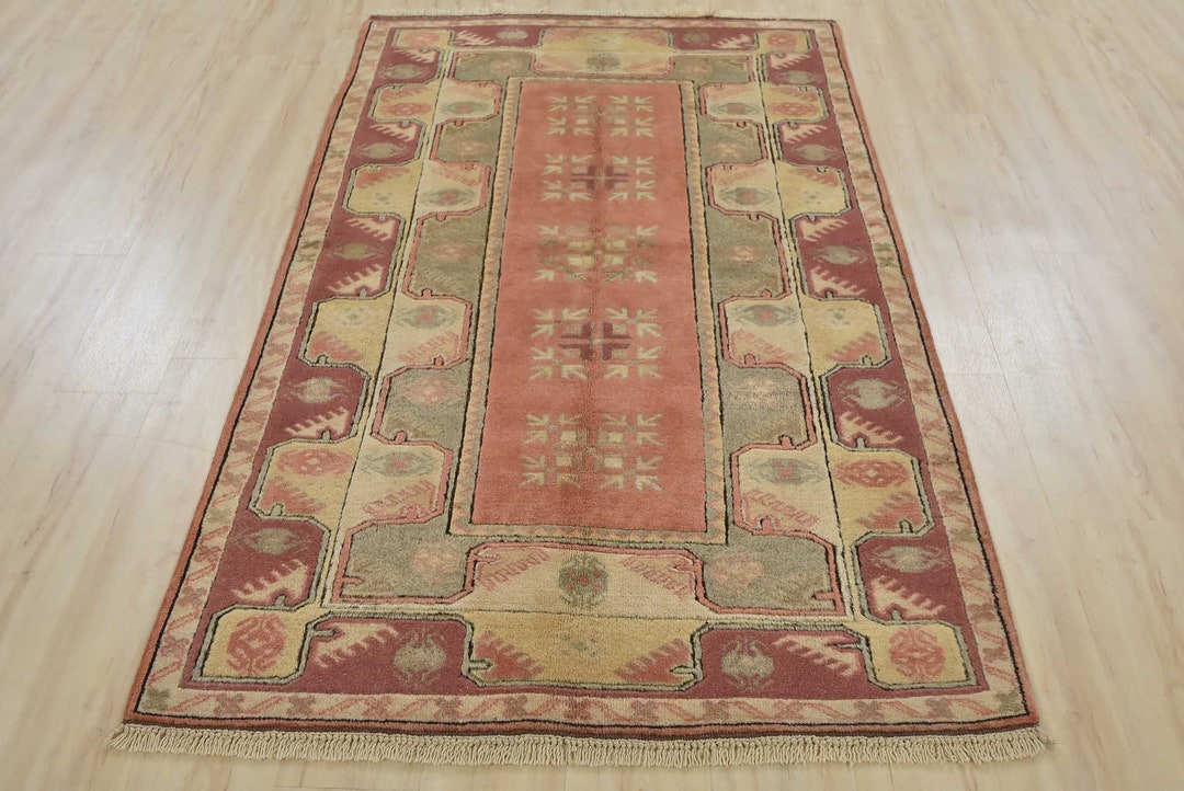 Vintage Milas Carpet 41 X 610 Pink Wool Traditional Tribal Hand-knotted ...