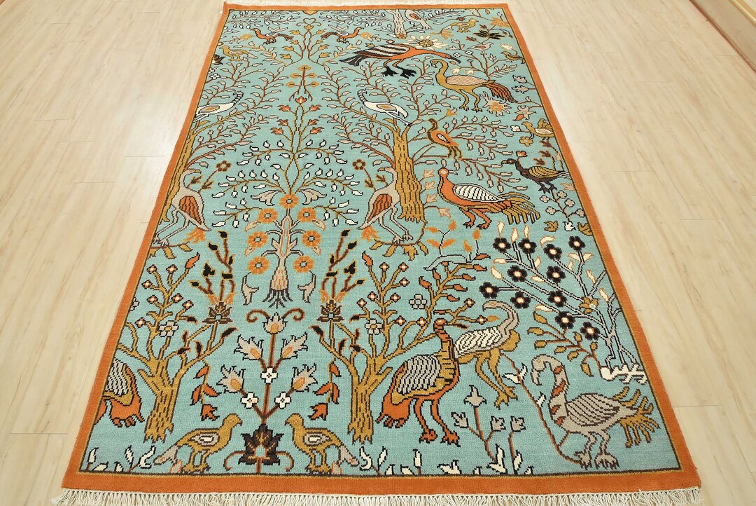 Tabriz Taba 6 X 9 Blue Wool Traditional Hand-knotted Oriental Rug - Etsy