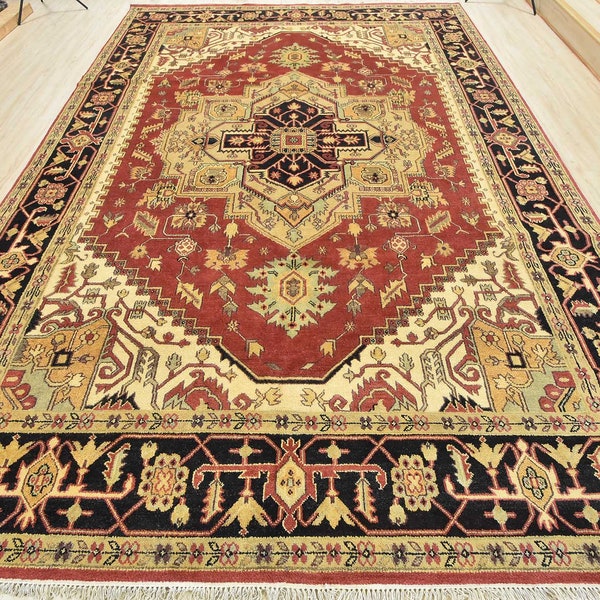 Black White and Red Rug - Etsy