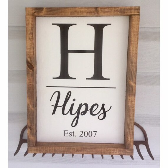 Hand Painted Last Name Intial Customizable Framed Farmhouse - Etsy