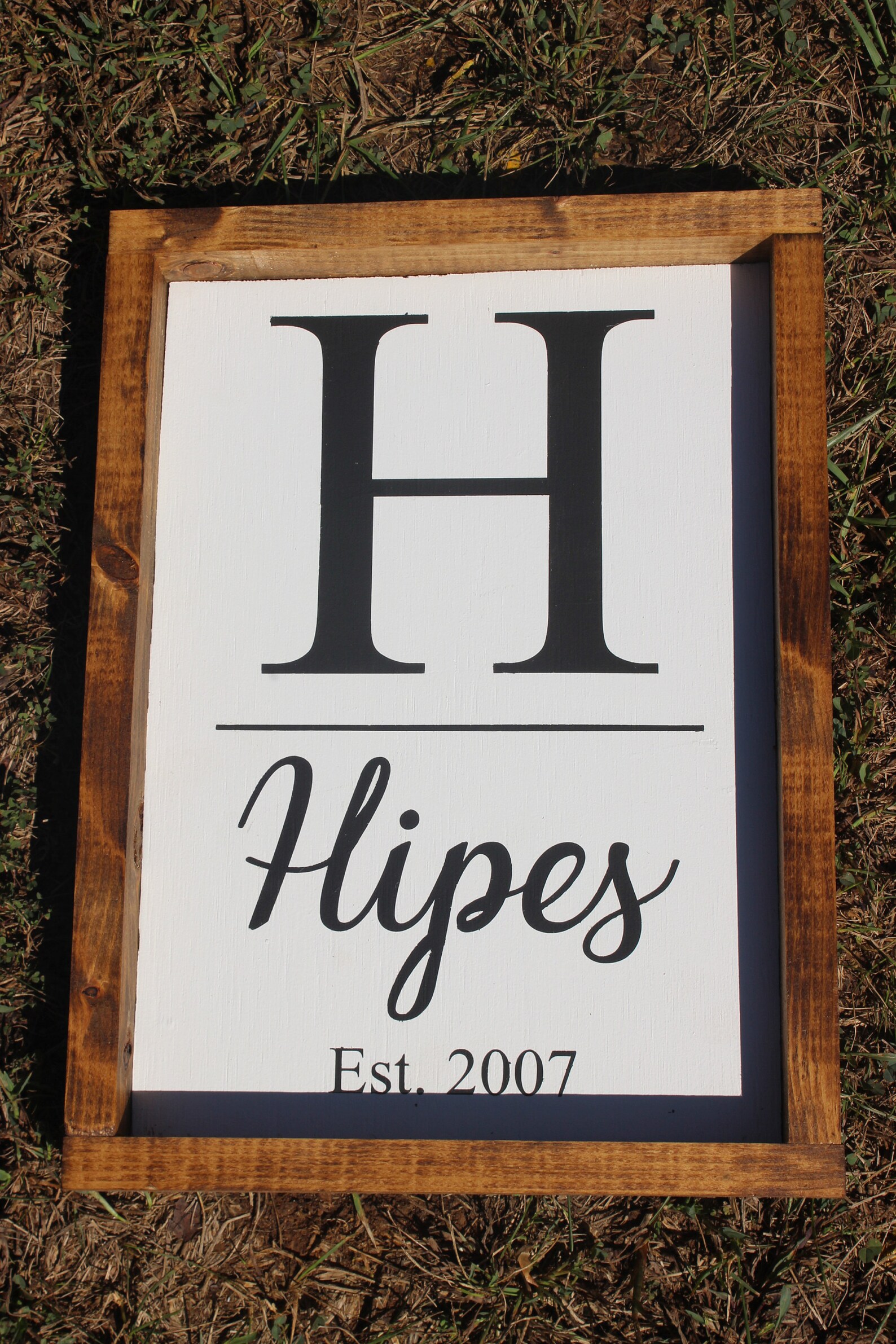 Hand Painted Last Name Intial Customizable Framed Farmhouse Sign - Etsy