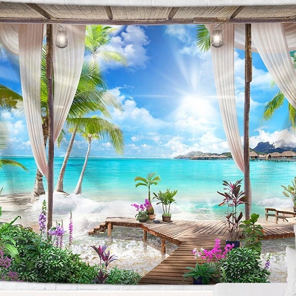 Beach Themed Wall Tapestry at James Farris blog