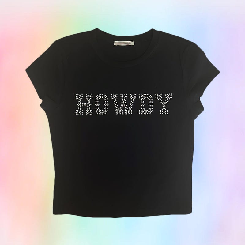 Rhinestone Crop Top - Etsy