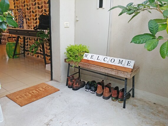 Welcome Scrabble Style Scrabble Rack and Tiles Entryway - Etsy
