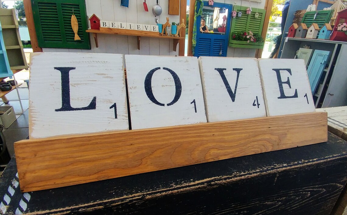 Welcome Scrabble Style Scrabble Rack and Tiles Entryway - Etsy