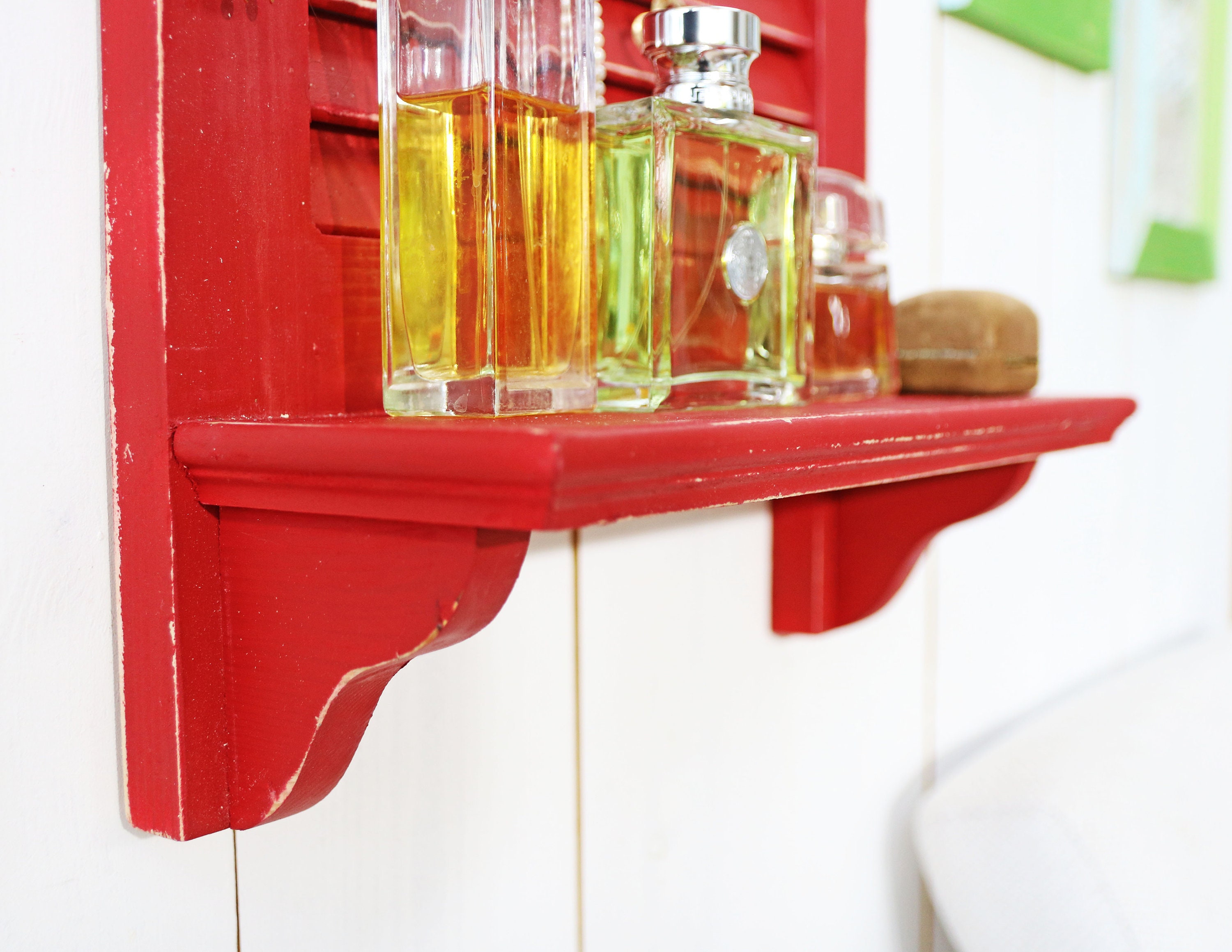 Wood Shutter With Shelf | Jewlry Holder | Wall Decor | Plants Display ...