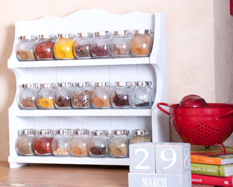 Wood Spice Rack | Wooden Spice Rack | IKEA Spice Jars Compatible ...