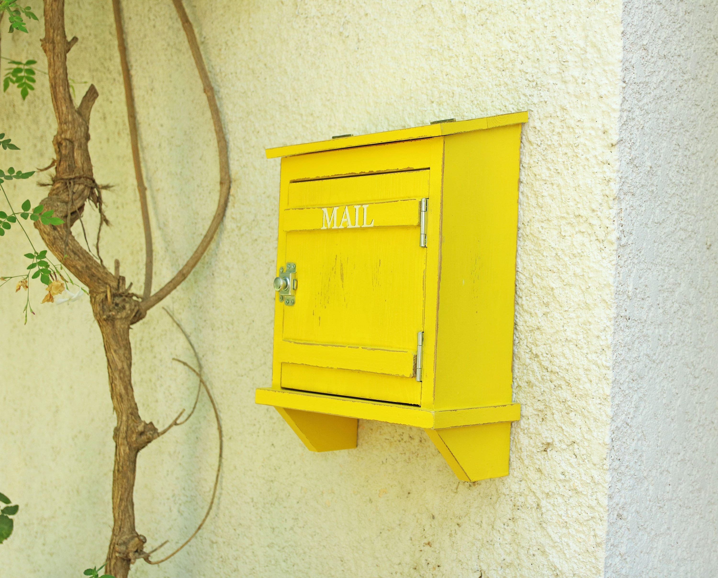 Wood Mail Box | Personalized Mail Box | Wall Mounted Mail Box ...