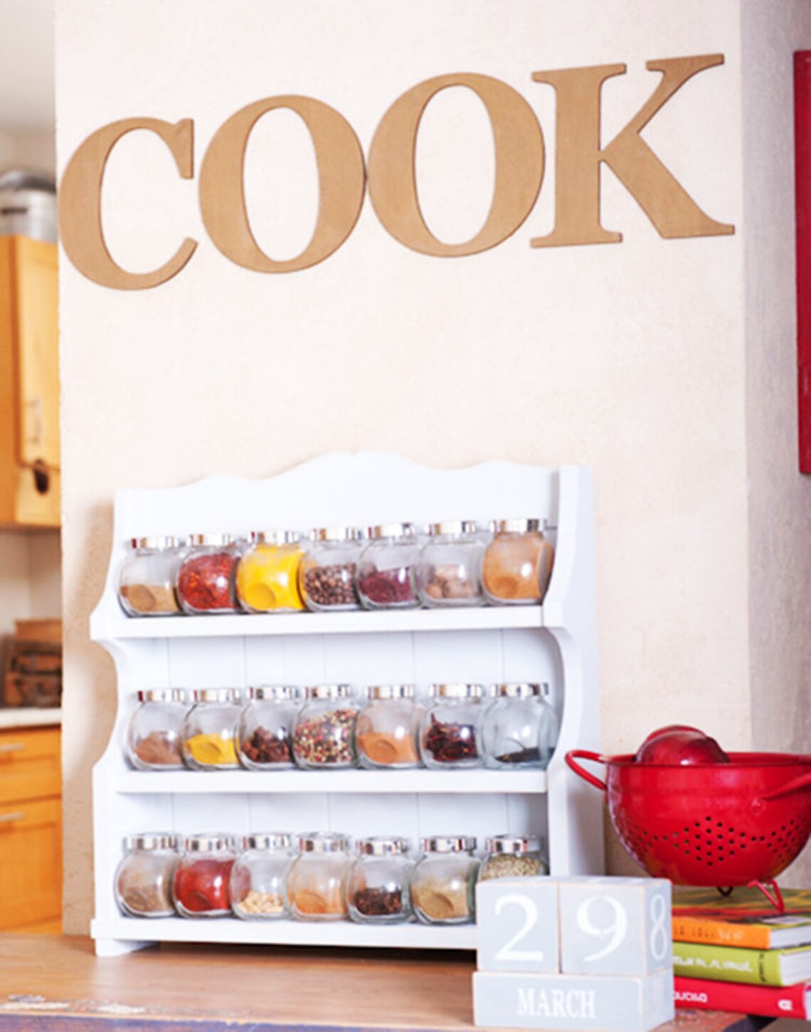 Wood Spice Rack Wooden Spice Rack IKEA Spice Jars Compatible Kitchen ...