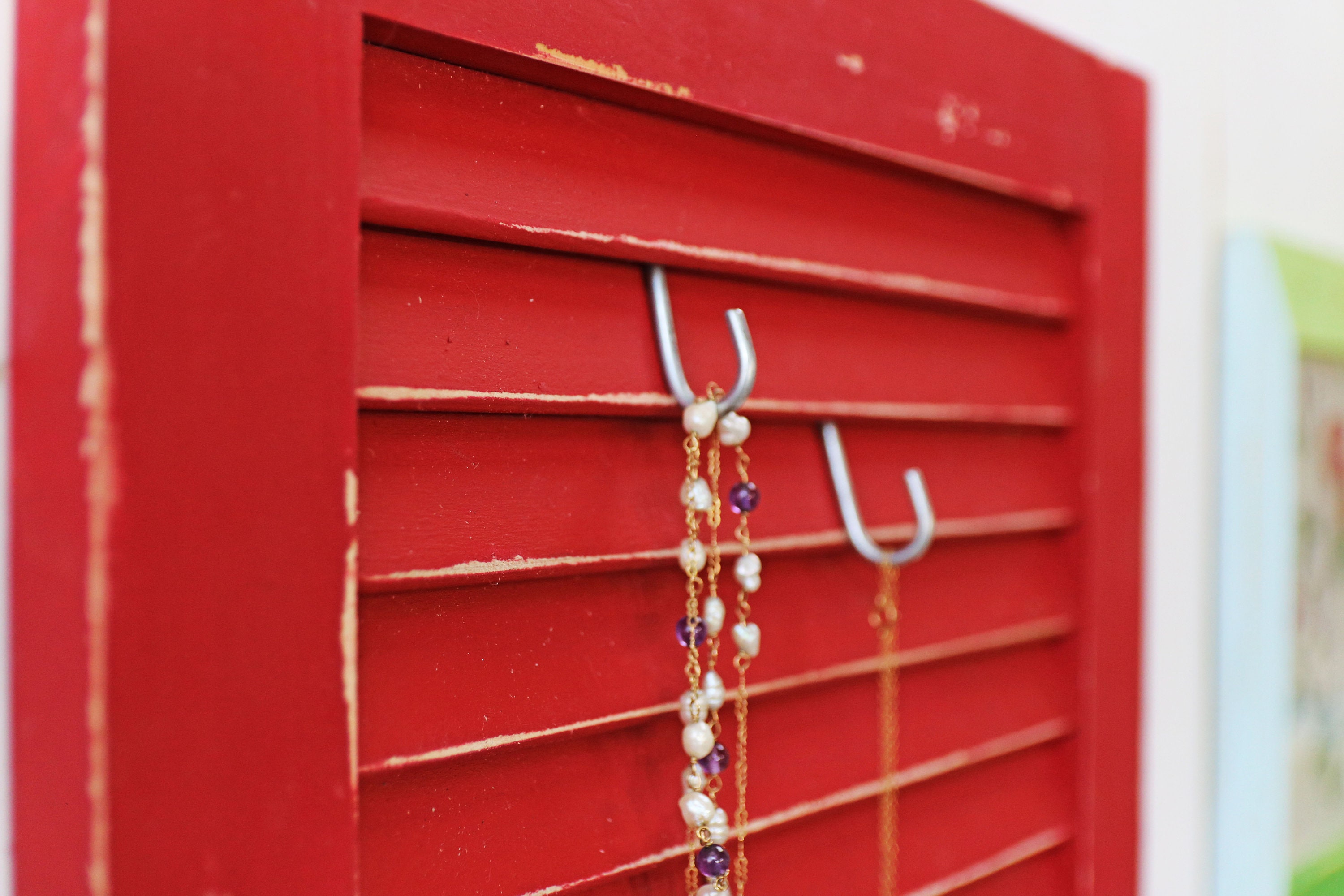 Wood Shutter With Shelf | Jewlry Holder | Wall Decor | Plants Display ...