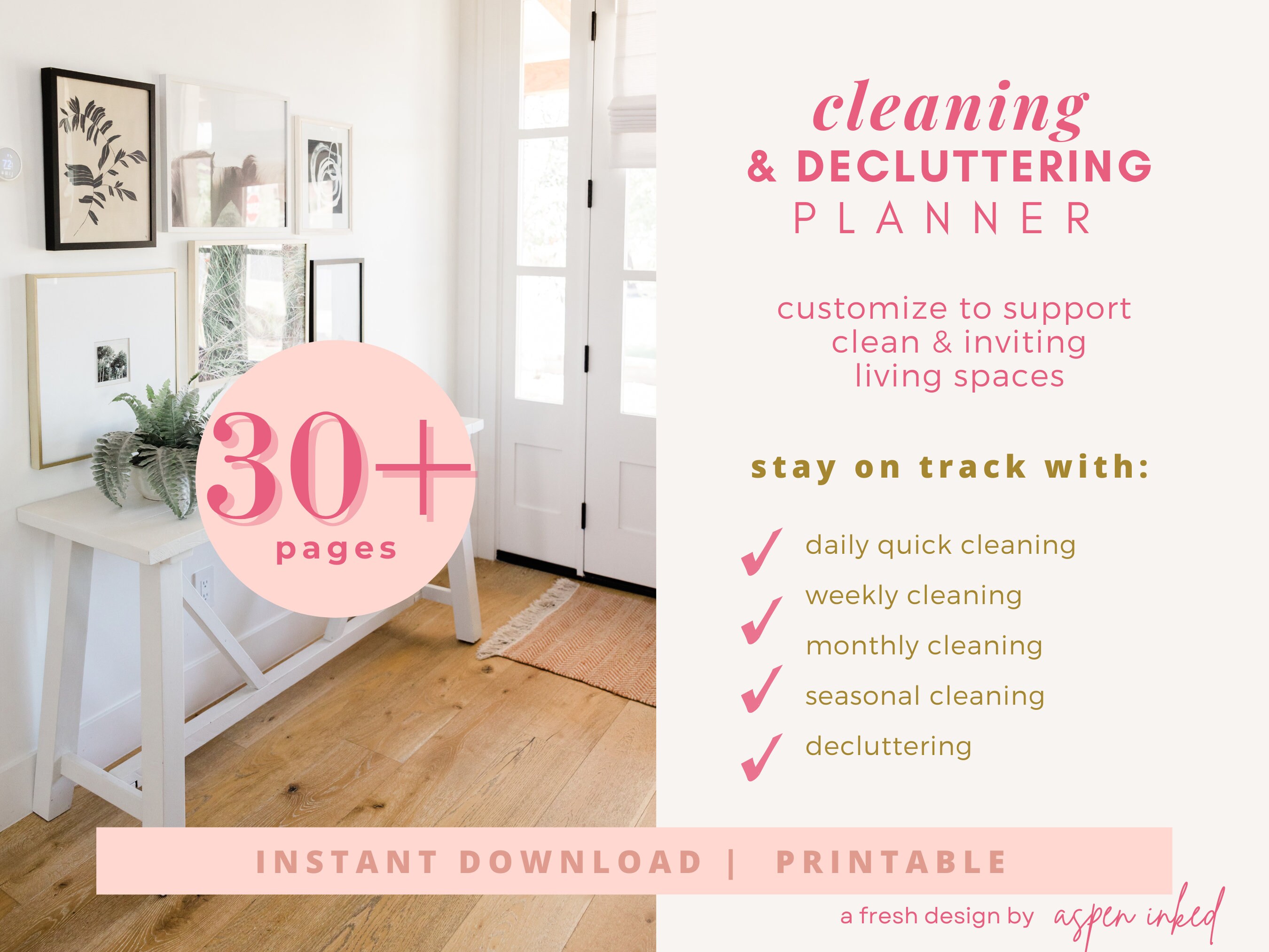 Cleaning Planner Cleaning Checklists Daily Cleaning - Etsy