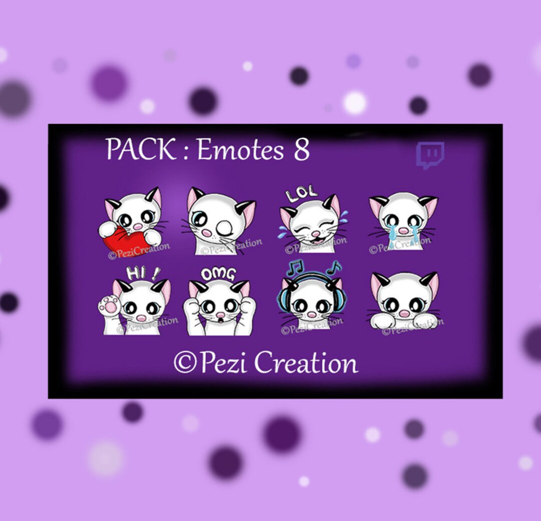 Cute Cat Twitch Emotes Pack Kitty Emote - Etsy