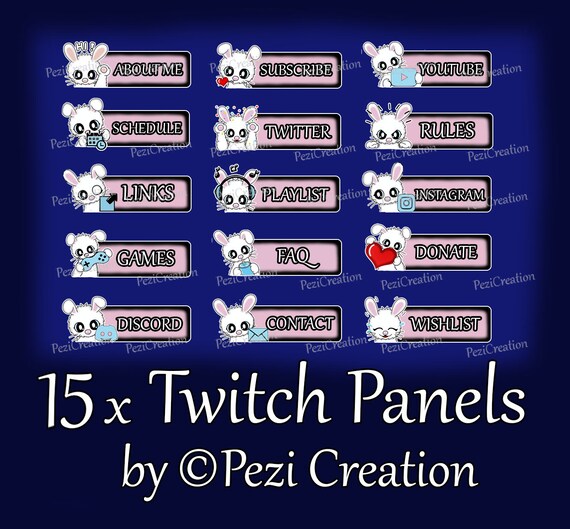 Cute Bunny Twitch Panels Pack - Etsy