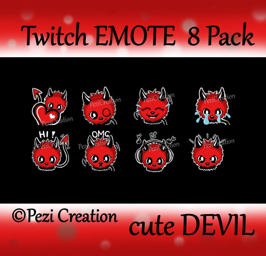 Twitch Emote Badges 8 Pack Cute Devil , Emotes, Teufel, - Etsy