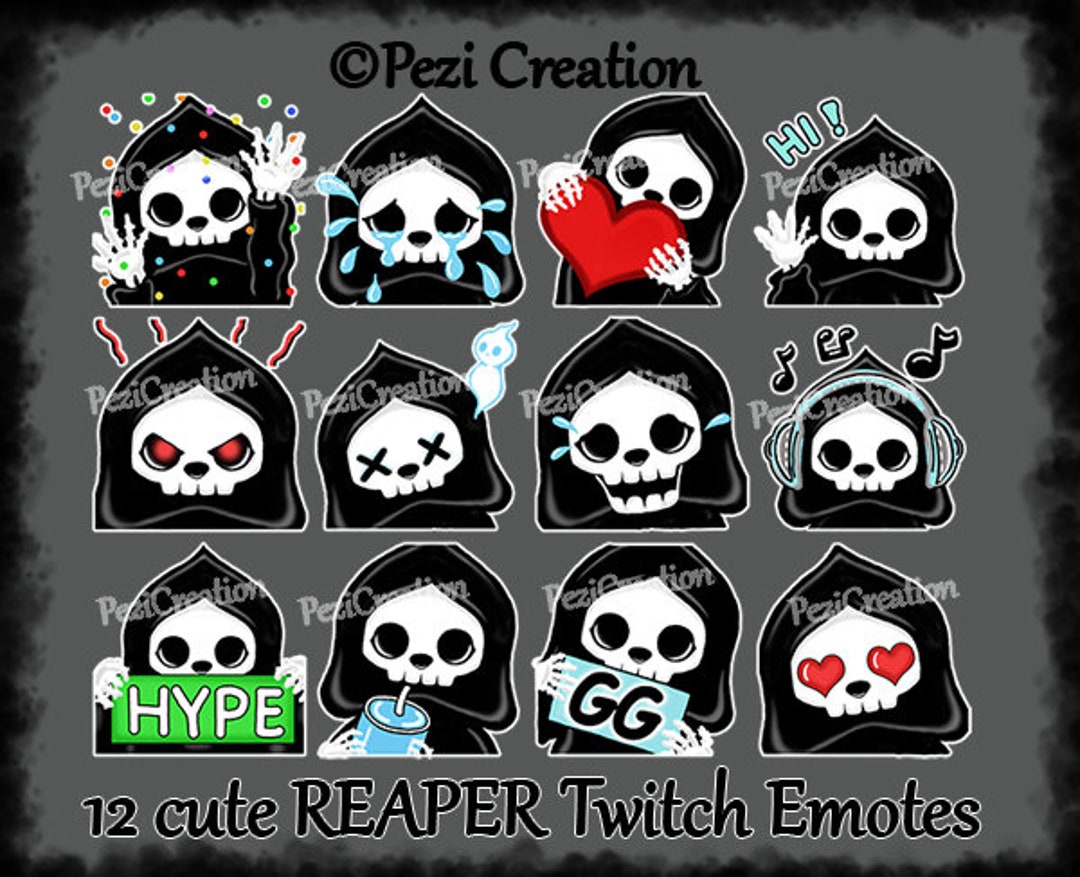 12 Cute Reaper Twitch Emotes Pack - Etsy