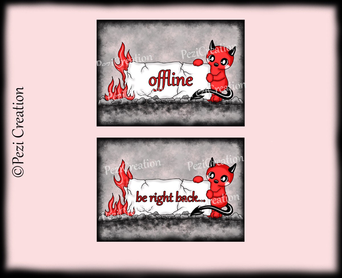 Twitch Kawaii Devil Banner, Screens, Pannels Pack Bundle Overlay - Etsy