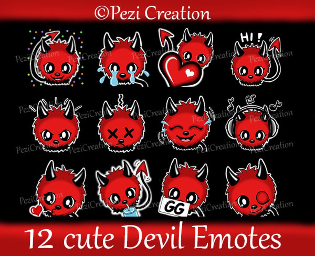 Cute Devil Emotes Pack - Etsy
