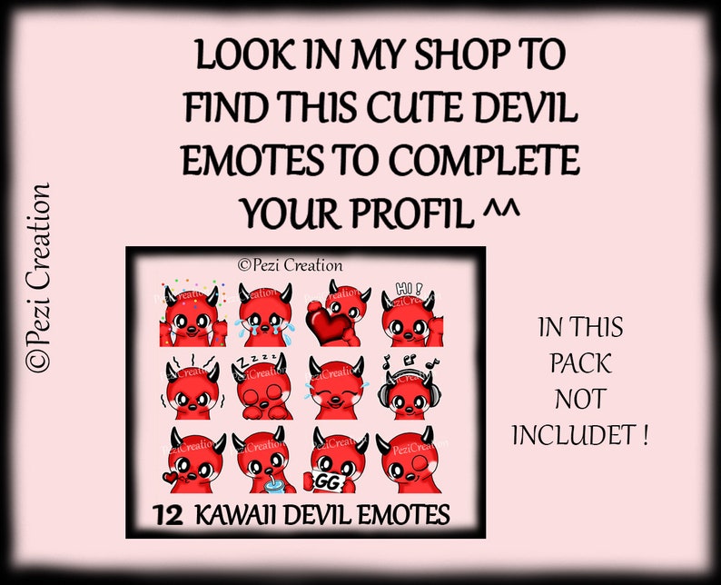 Twitch Kawaii Devil Banner, Screens, Pannels Pack Bundle Overlay - Etsy