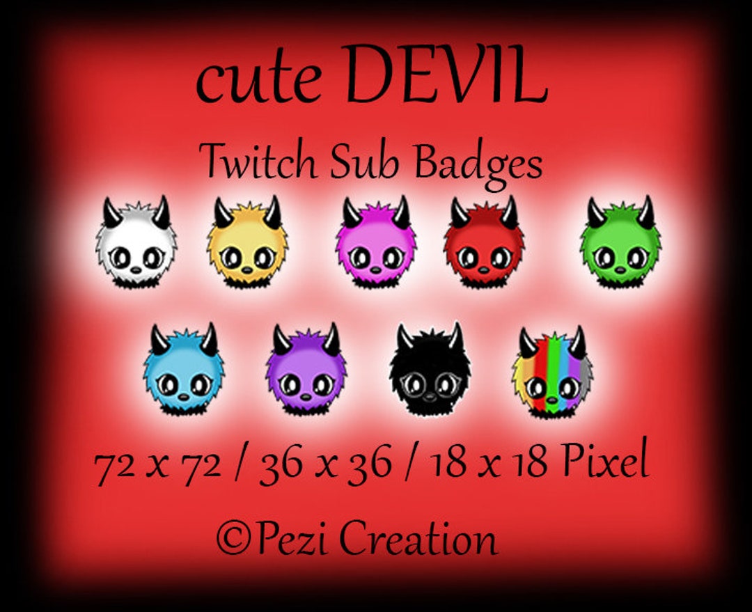 Cute Devil Twitch Sub Badges Pack Bit Cheer Badge - Etsy