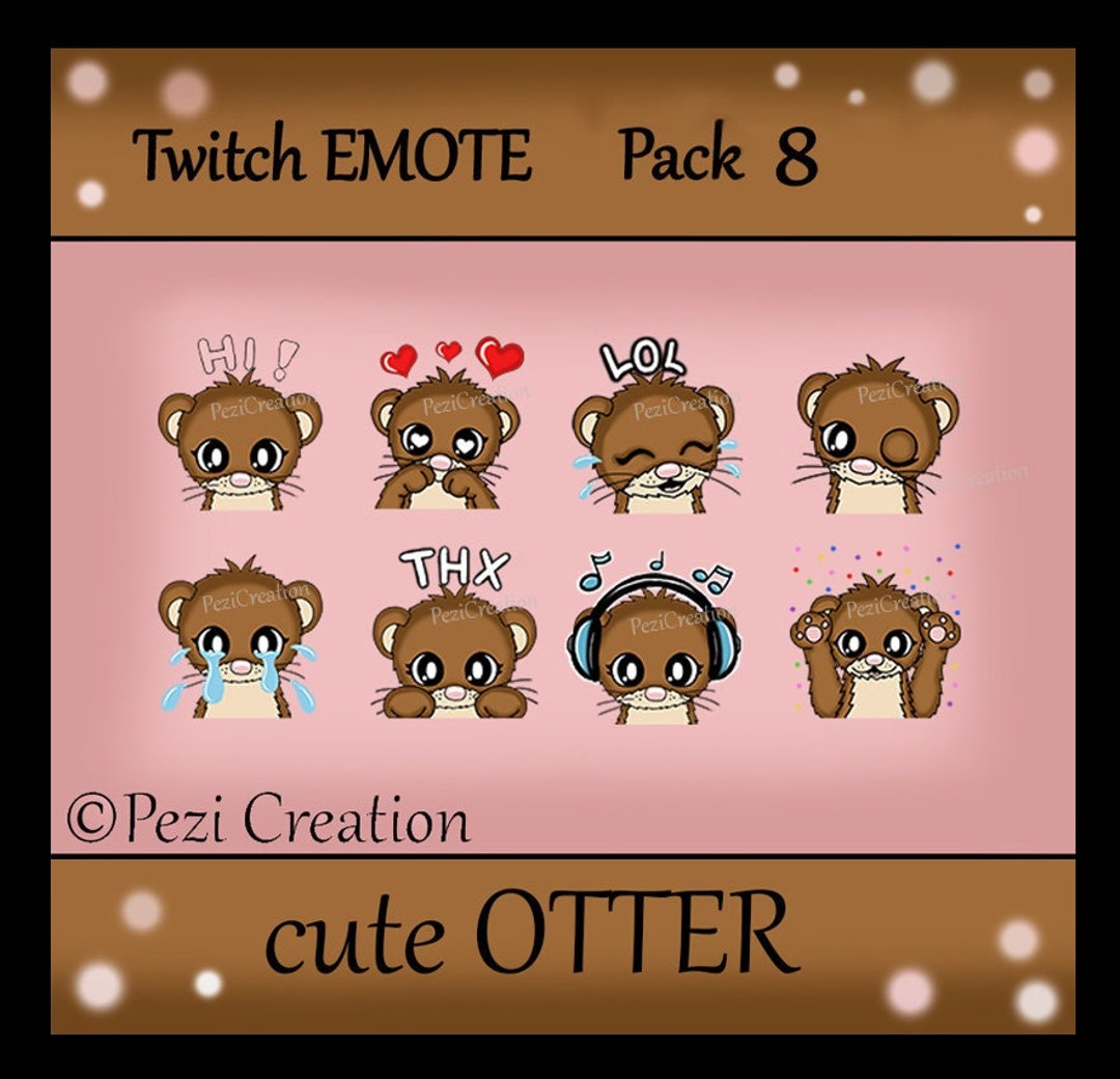 Cute Otter Twitch Emote Pack Emotes - Etsy