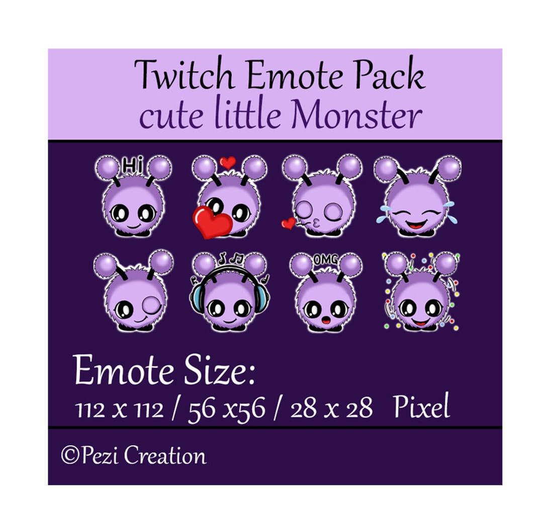 Twitch Emote Pack 8 Cute Little Monster - Etsy