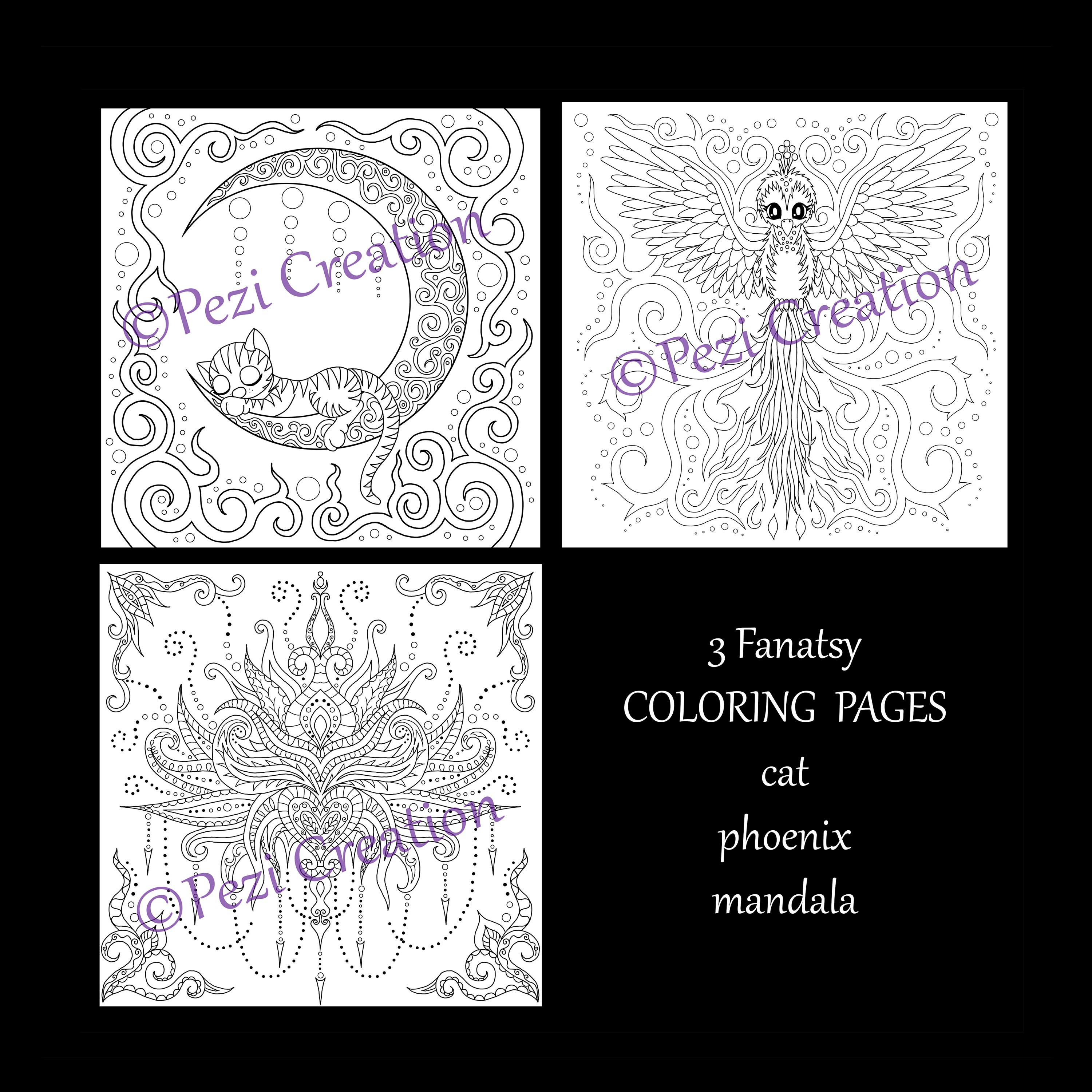 Pheonix Coloring Page Mandala Phoenix Craftelier