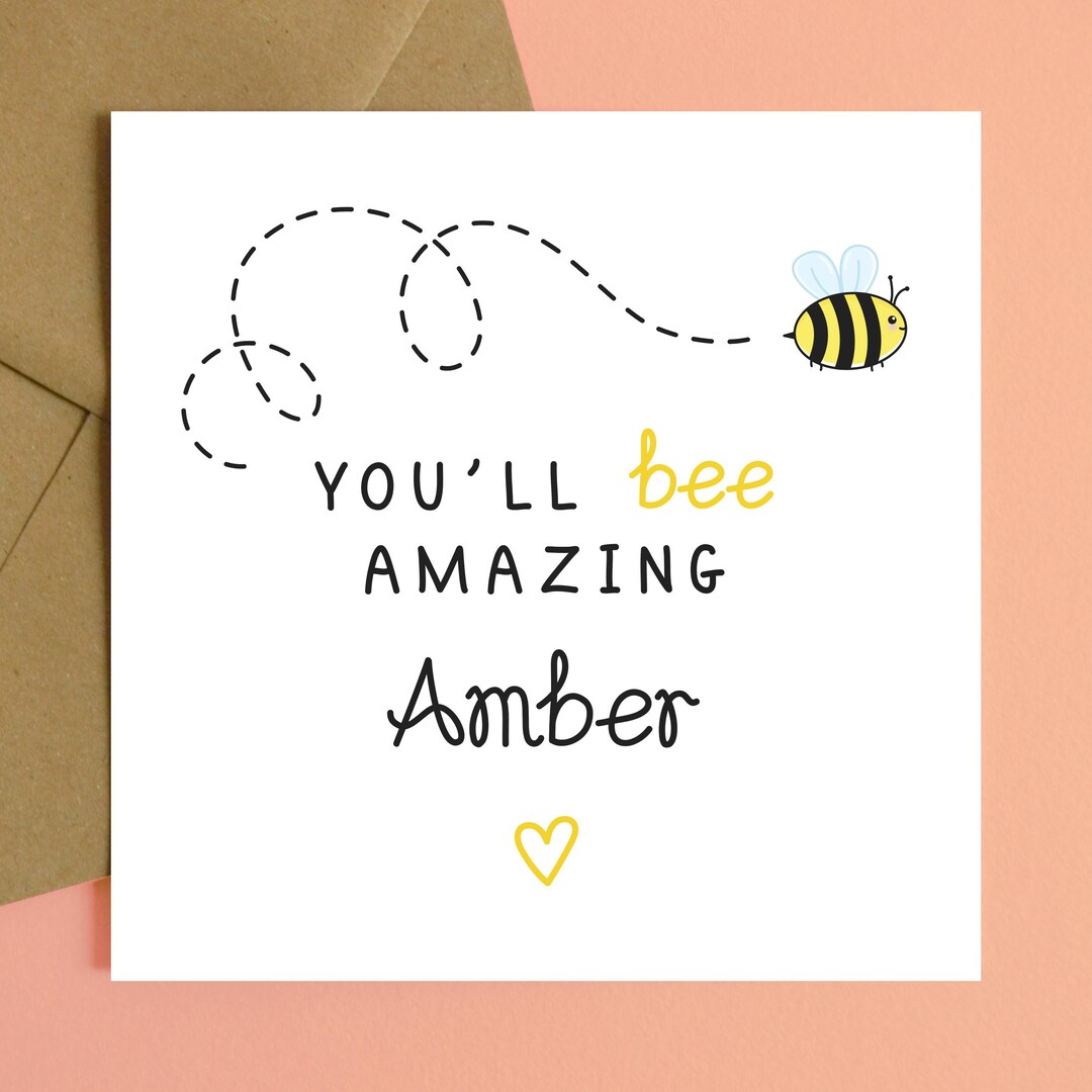 Personalised You'll Bee Amazing Card, Congratulations Card for Her ...