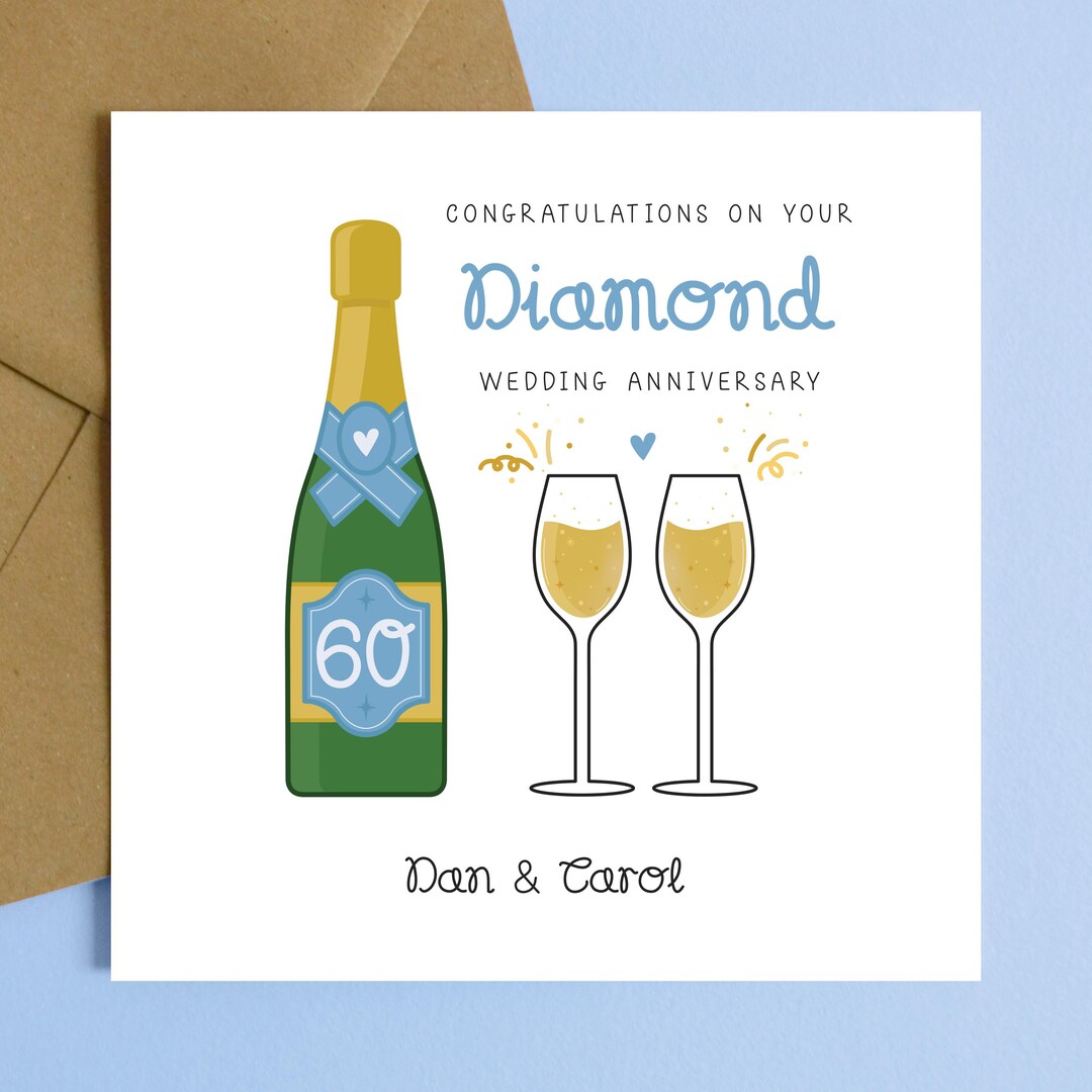 Personalised Congratulations on Your Diamond Wedding Anniversary Card ...