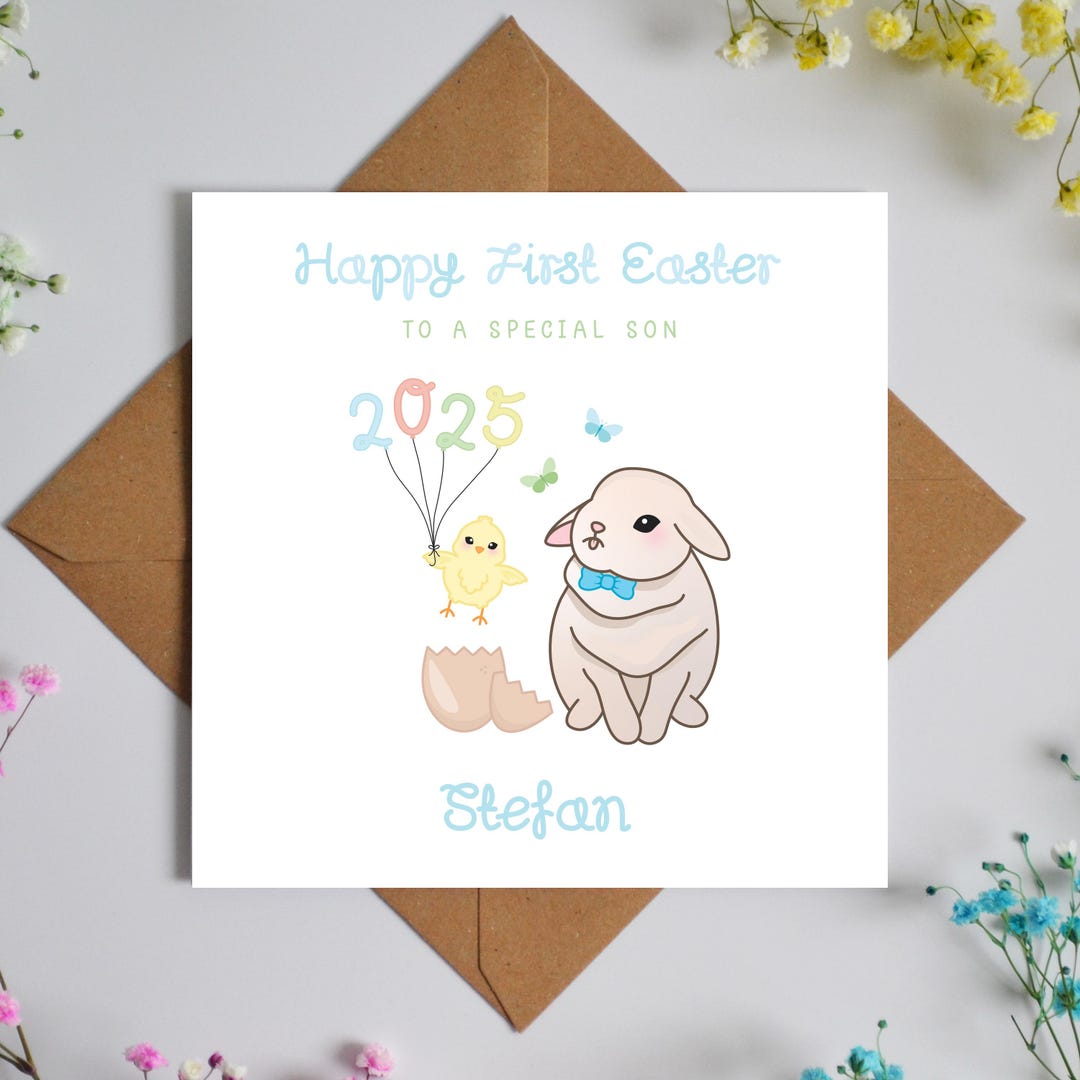 Personalised 2025 First Easter Card for Little Boy, Son, Grandson ...
