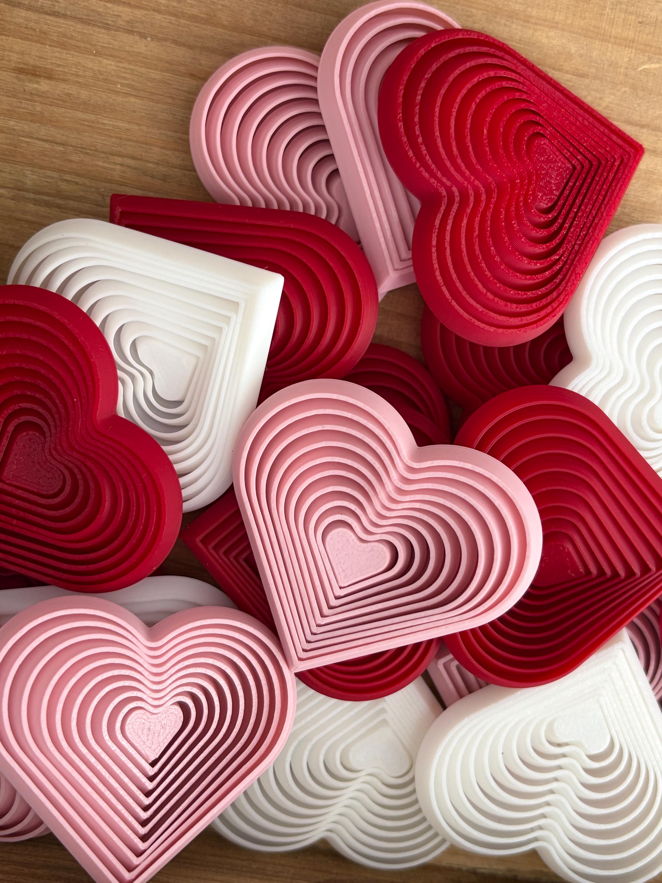3D Printed Heart Fidget Toy Bundle, Sensory Valentine Gift for Kids ...