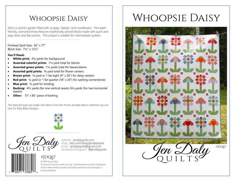 Whoopsie Daisy Quilt Pattern PDF by Jen Daly Quilts - Etsy