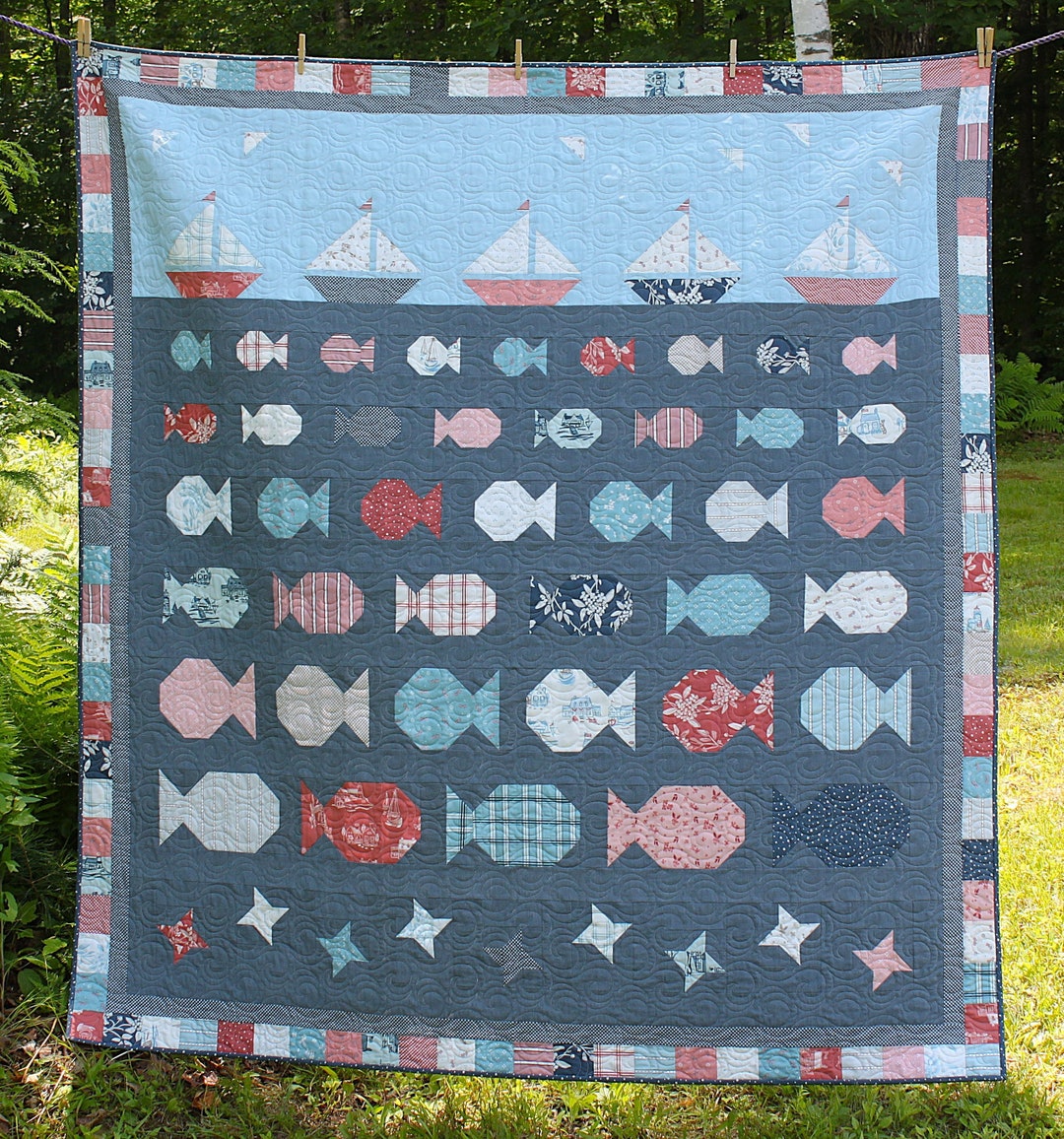 Fish & Ships Quilt Pattern PDF by Jen Daly Quilts - Etsy