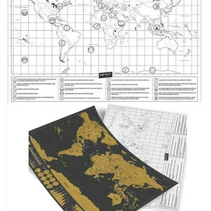 Deluxe Travel Edition Scratch off World Map Poster Personalized Journal ...