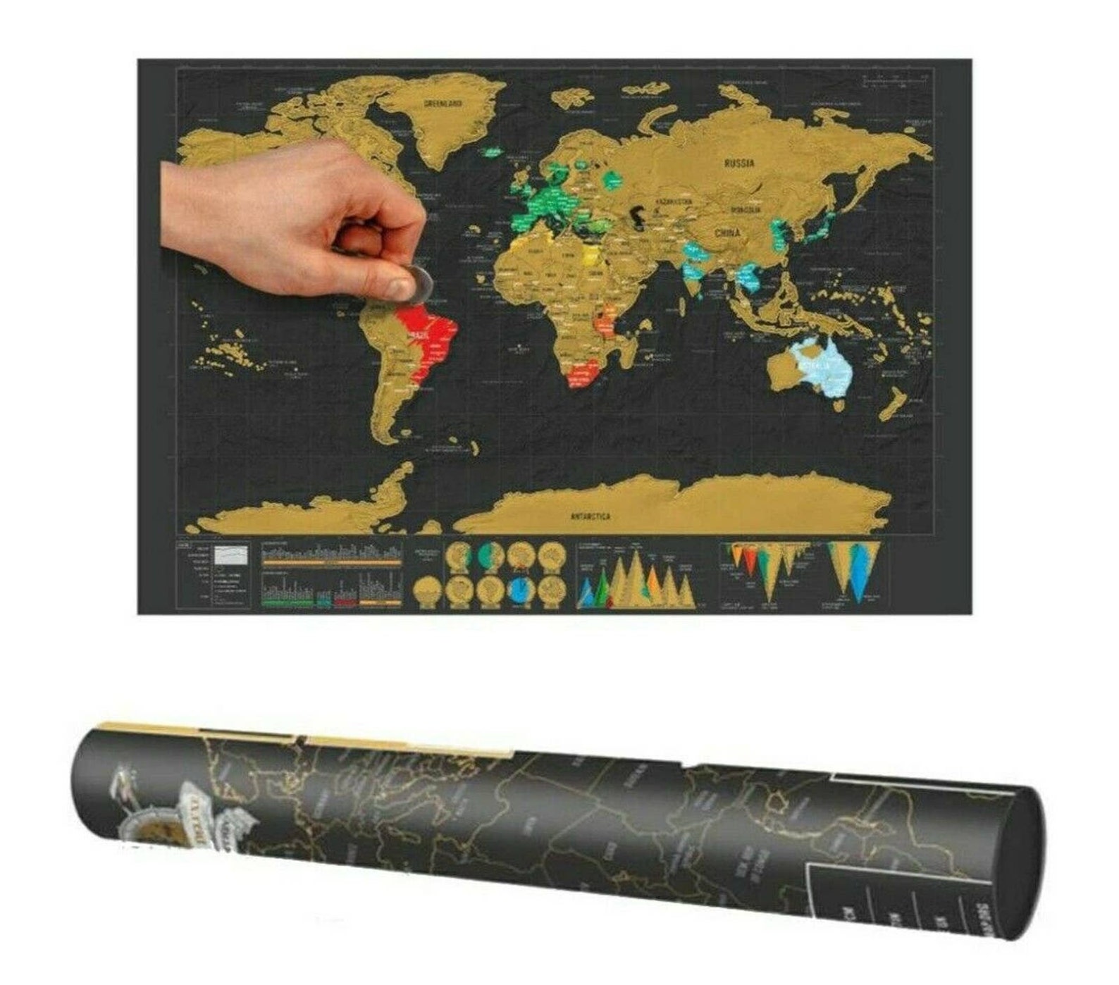 Deluxe Travel Edition Scratch off World Map Poster - Etsy