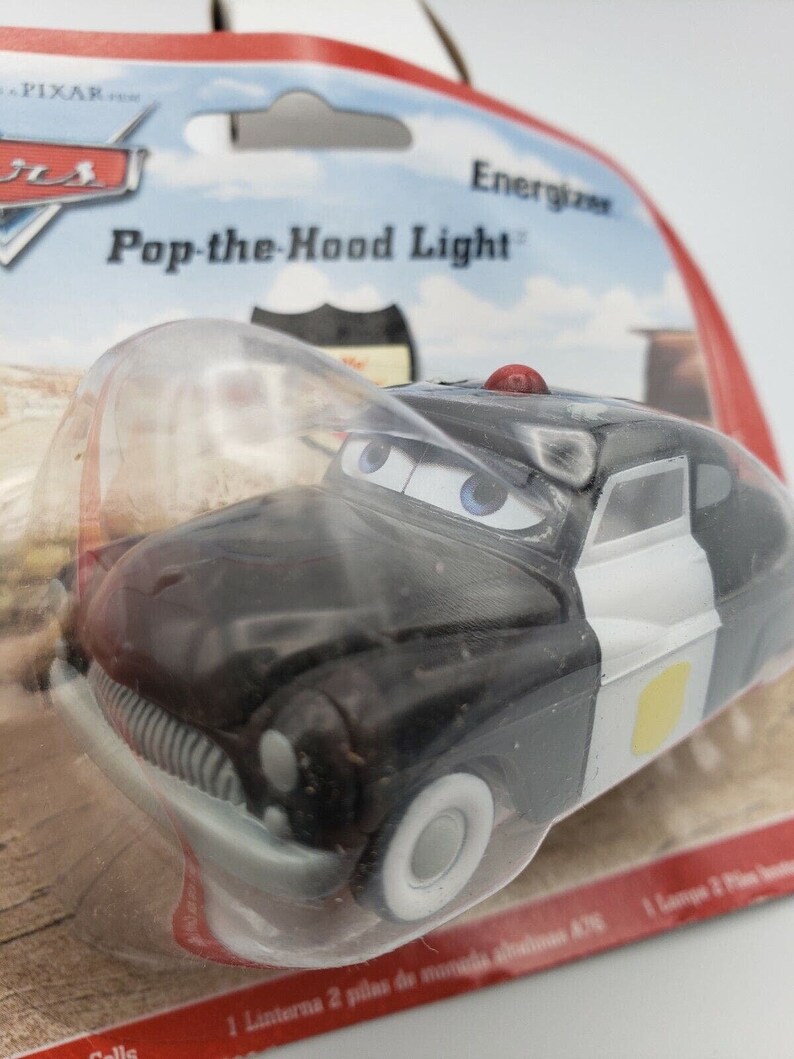 Disney Cars Sherrif Pop the Hood Flashlight Light Energizer Keychain ...